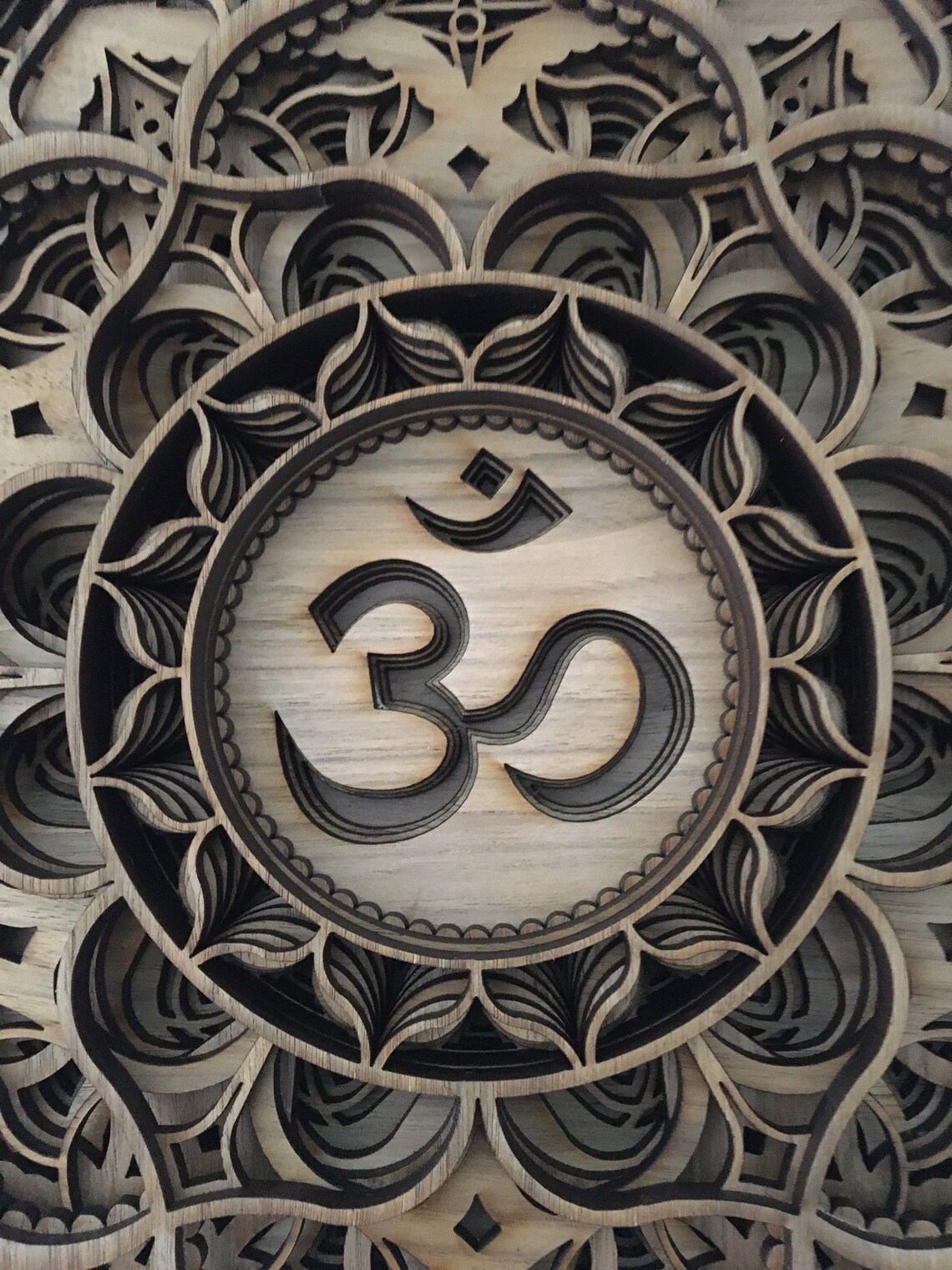 Natural Intricate Ohm Mandala Wall Hanging, Henna Flower, Yoga Studio ...