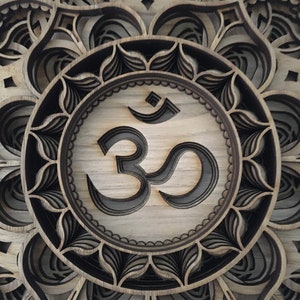 Natural Intricate Ohm Mandala Wall Hanging, Henna Flower, Yoga Studio ...