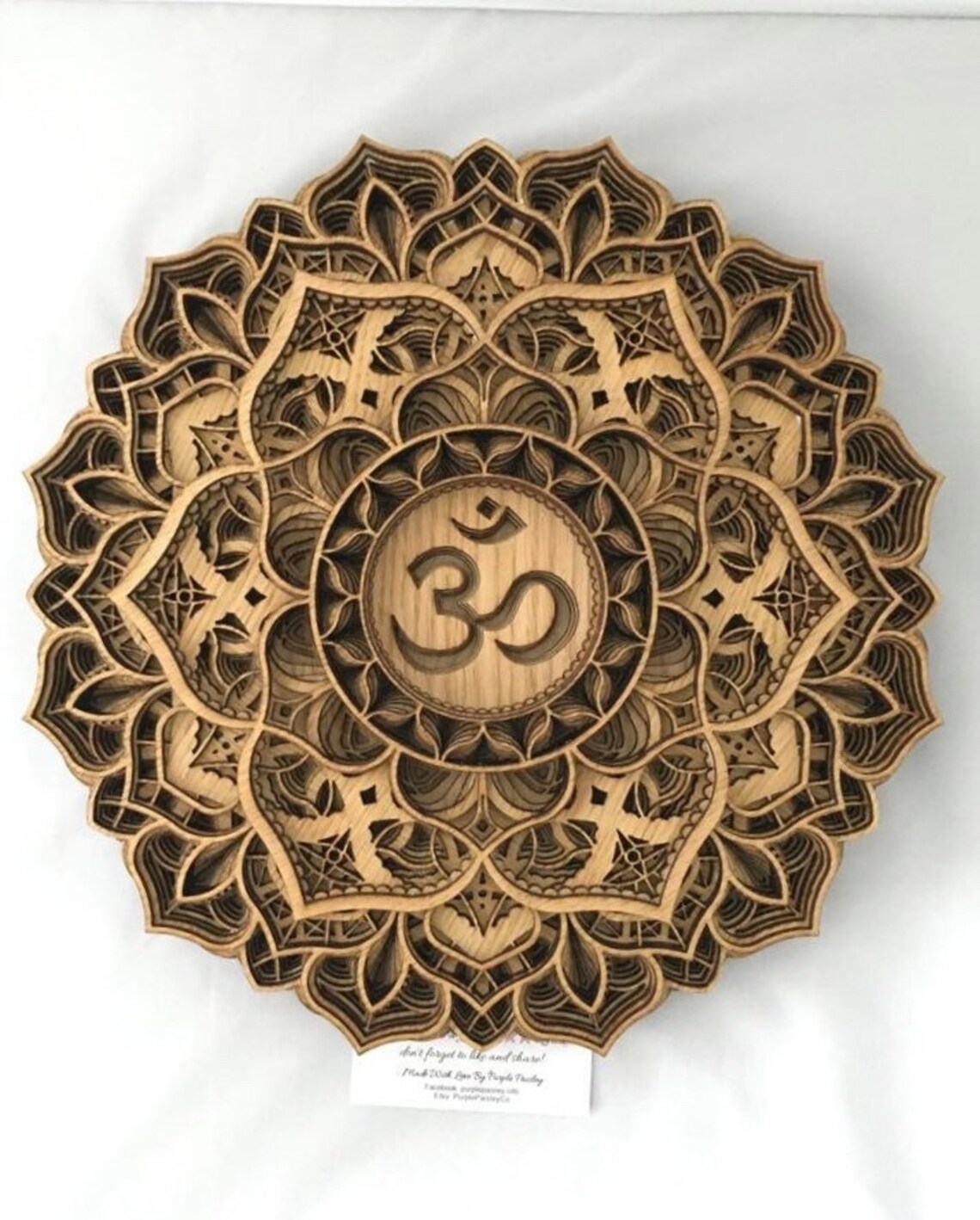 Natural Intricate Ohm Mandala Wall Hanging, Henna Flower, Yoga Studio ...