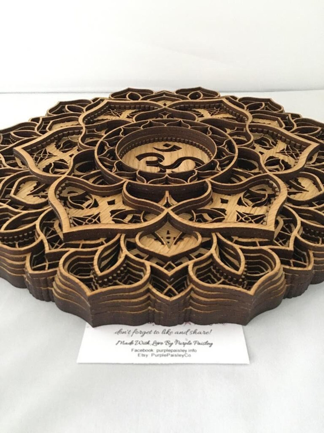 Natural Intricate Ohm Mandala Wall Hanging, Henna Flower, Yoga Studio ...