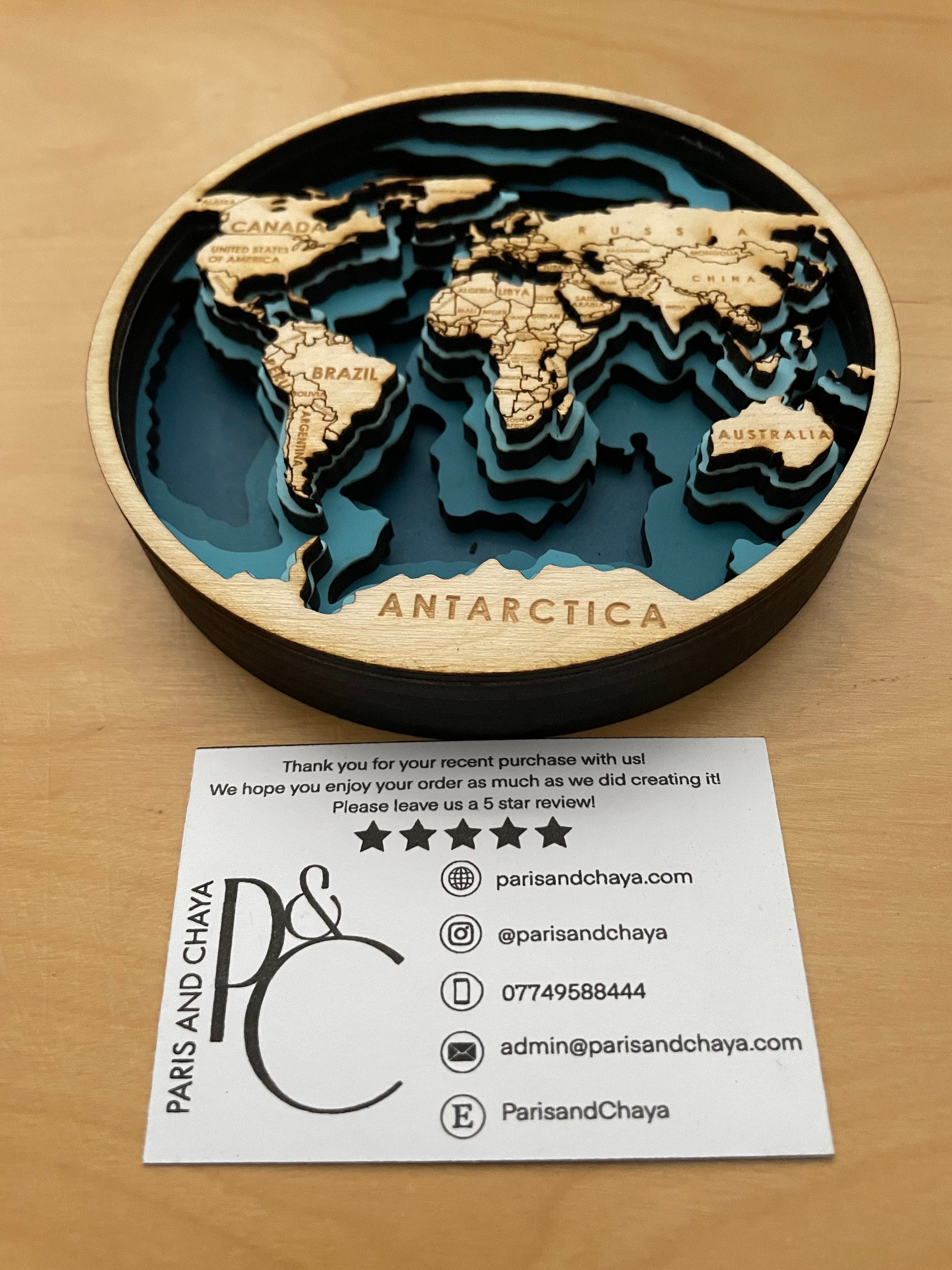 3D Layered World Map; Wood Map; Wall Decor; Educational; Handmade ...