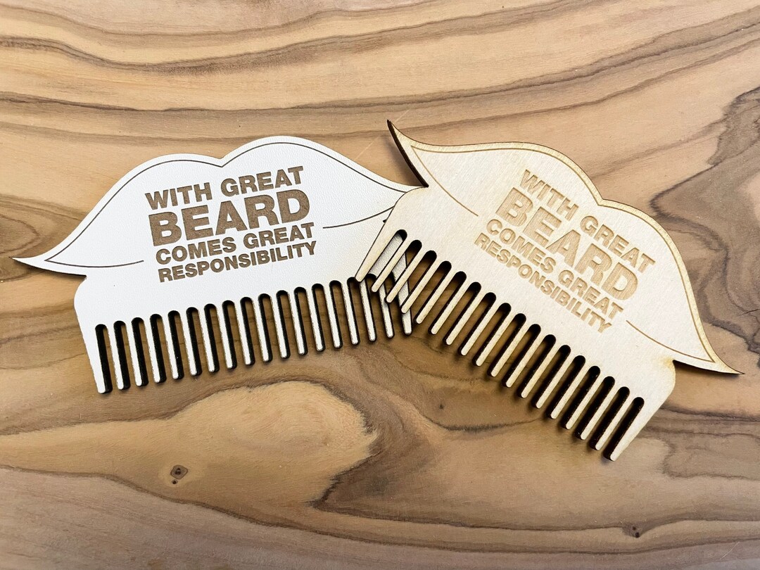 Beard Comb Custom Engraved Laser Cut , Wooden Comb, Men's Gift ...