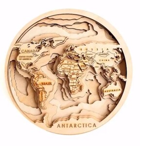 3D Layered World Map; Wood Map; Wall Decor; Educational; Handmade ...