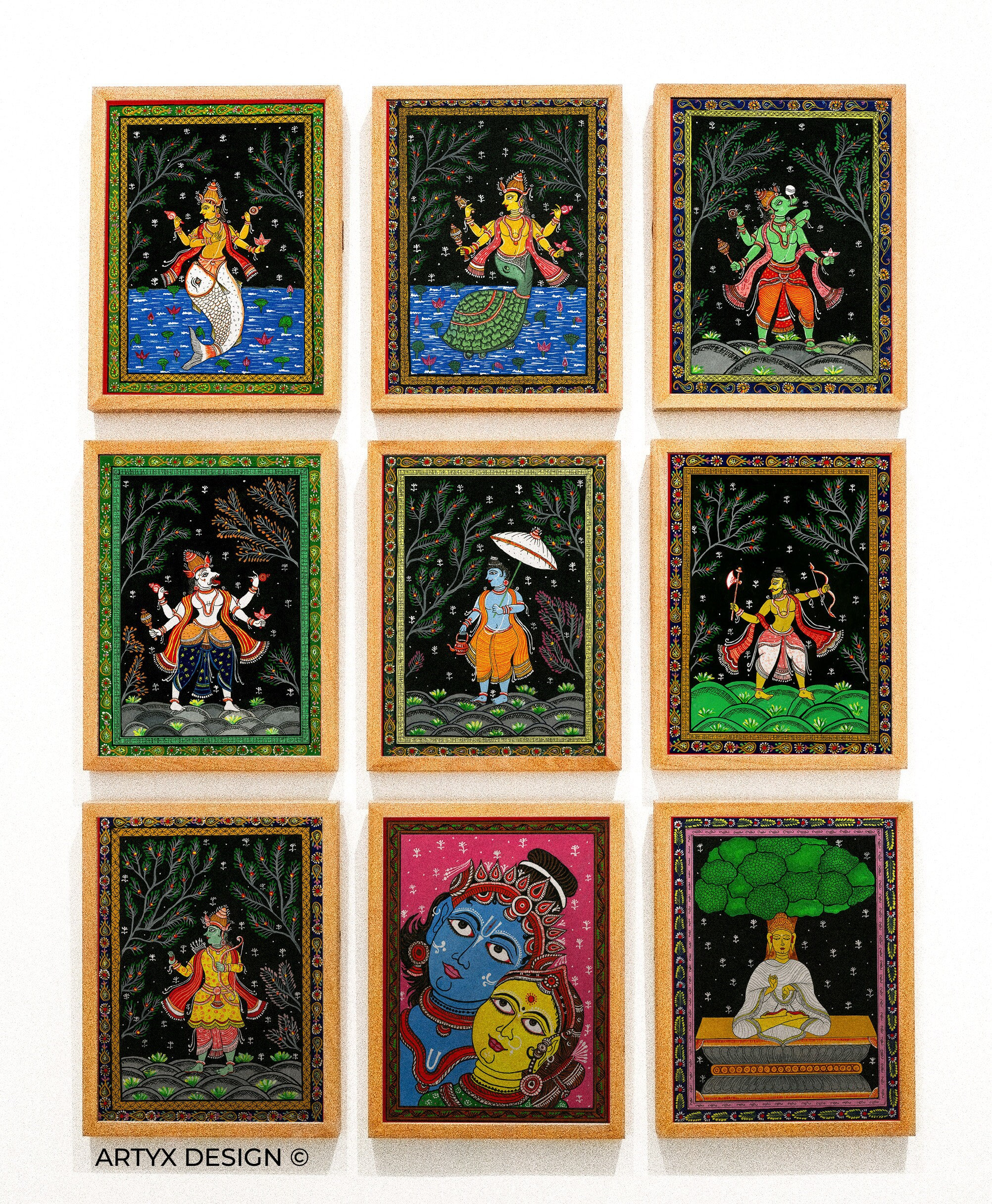 Vishnu Avatar Pattachitra Art Prints: Indian Folk Art Gallery (digital ...