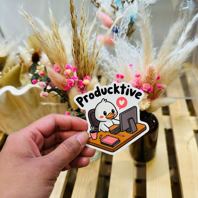 Productive Workaholic Sticker: Funny Laptop Decal, Co-worker Gift - Etsy