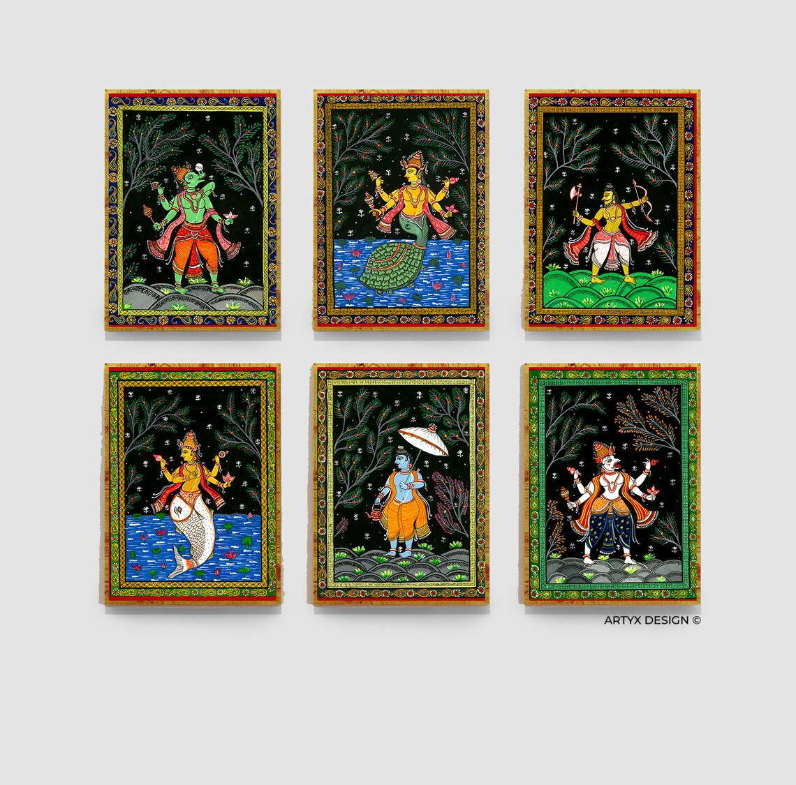 Vishnu Avatar Pattachitra Art Prints: Indian Folk Art Gallery (digital ...