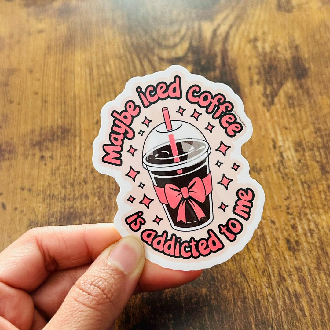 Iced Coffee Addiction Vinyl Sticker – Water Bottle, Laptop Decal - Etsy
