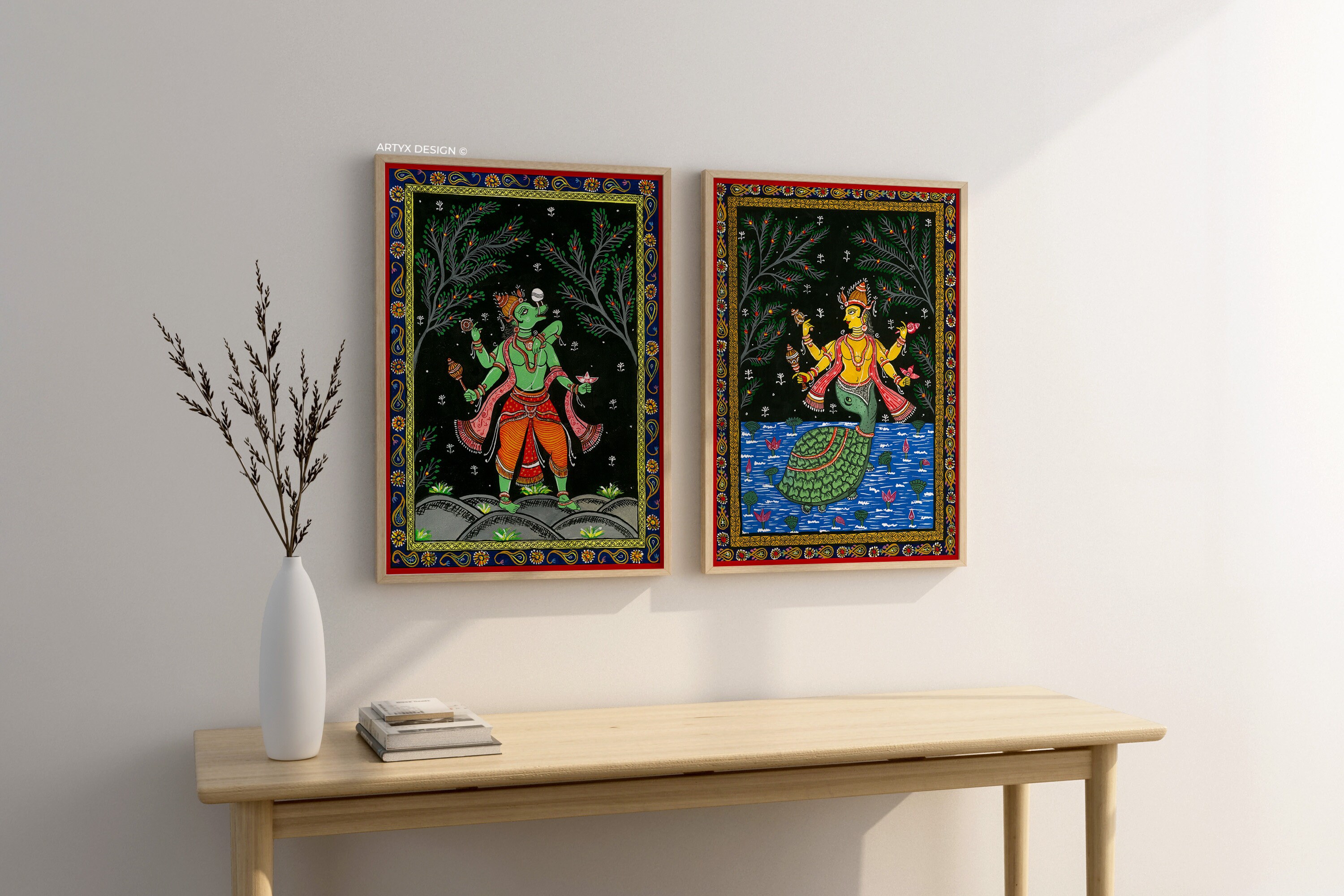 Vishnu Avatar Pattachitra Art Prints: Indian Folk Art Gallery (digital ...