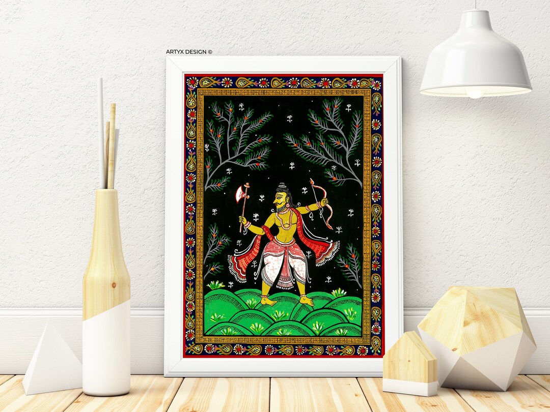 Parshuram Avatar Pattachitra Art Print: Vintage Indian Folk Art ...