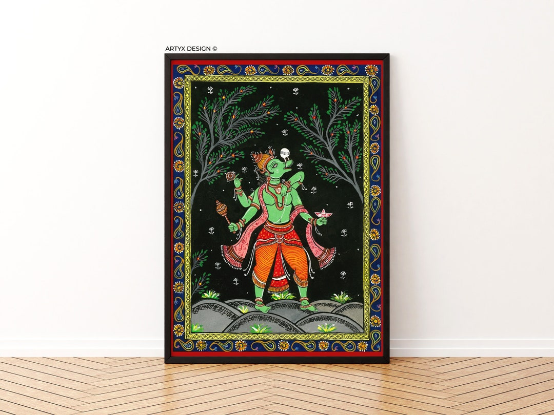 Pattachitra Varah Avtar Art Prints Living Room Decor Indian Folk Art ...