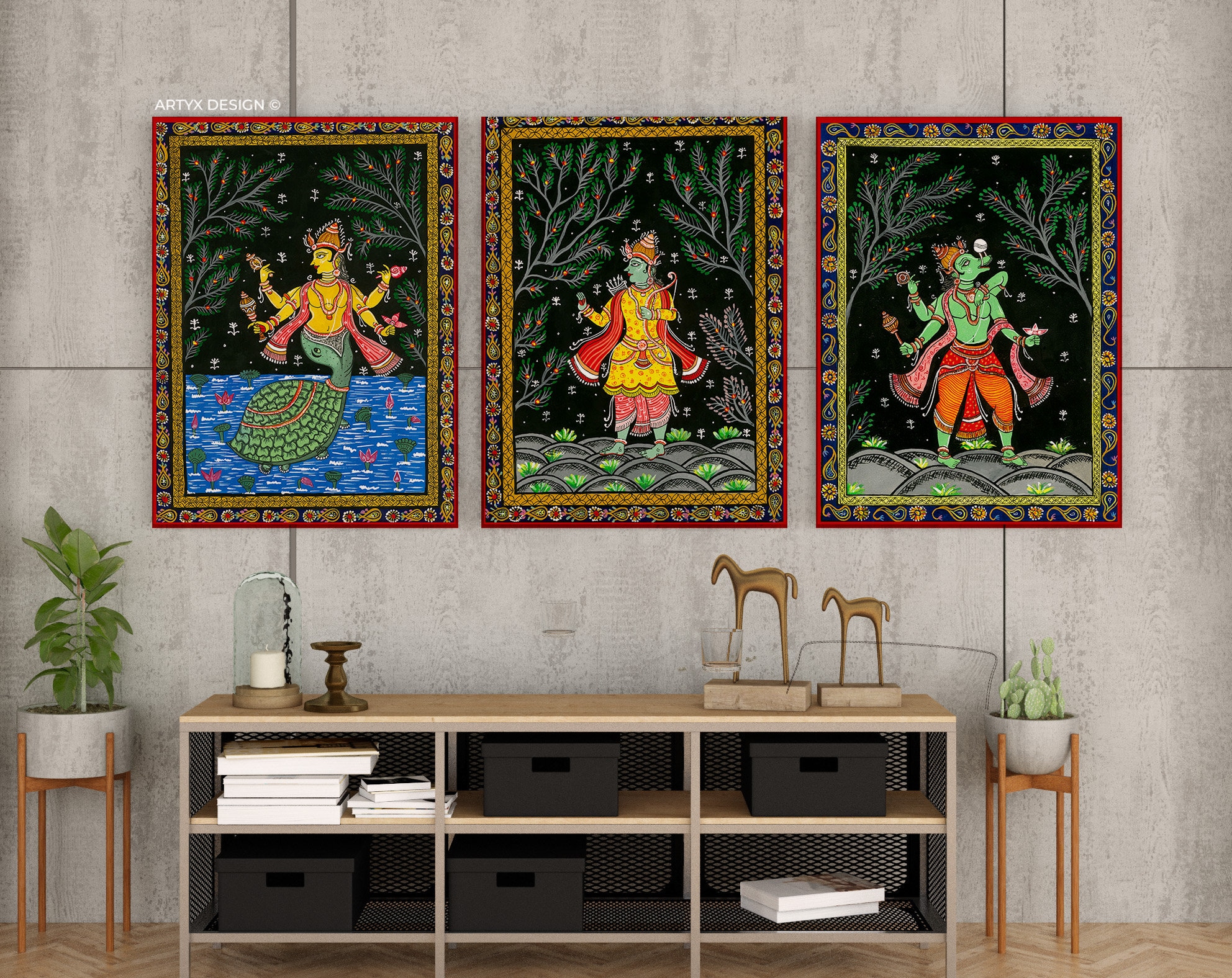 Vishnu Avatar Pattachitra Art Prints: Indian Folk Art Gallery (digital ...