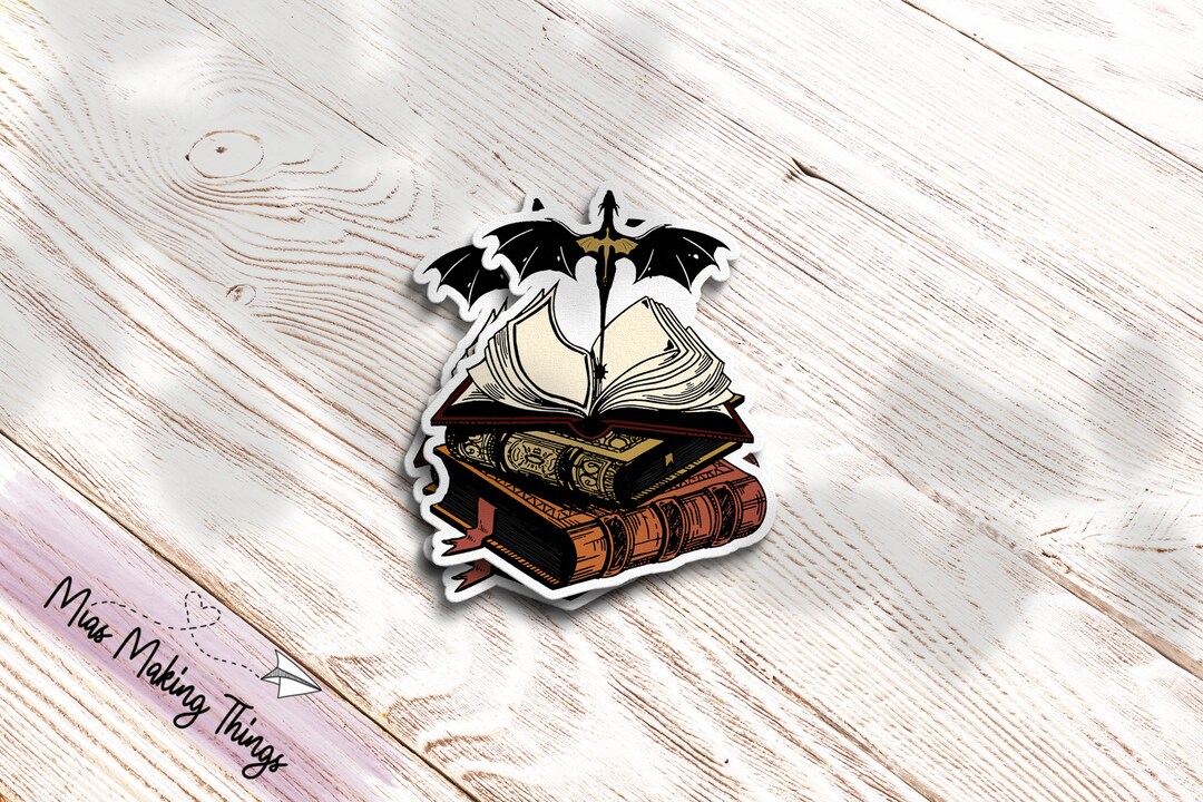 Book Dragons - Bookish Sticker - Kindle Sticker - Fourth Wing Inspired ...