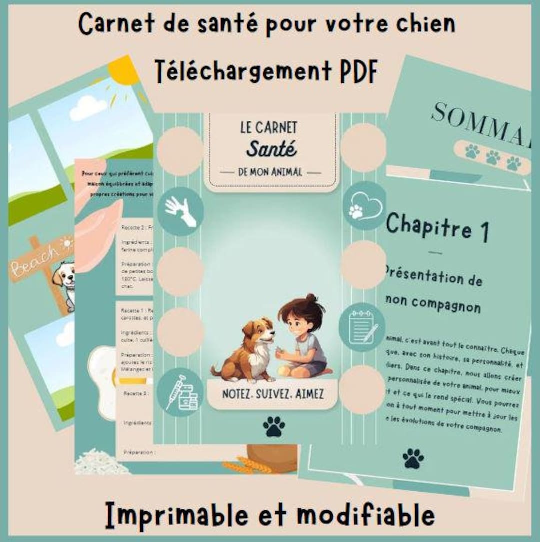 Complete Animal Health Record Template 10 Chapters for Veterinary ...