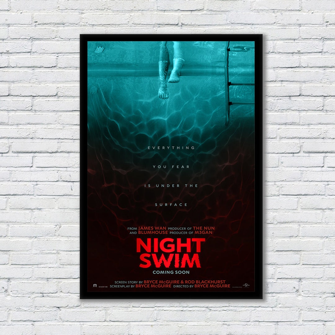 Night Swim Movie Poster , Canvas Poster, Canvas Wall Art, Vintage Art ...