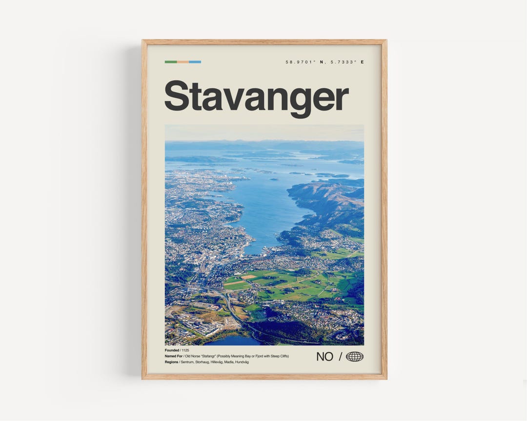 Stavanger Print Black and White, Stavanger Wall Art, Stavanger Poster ...