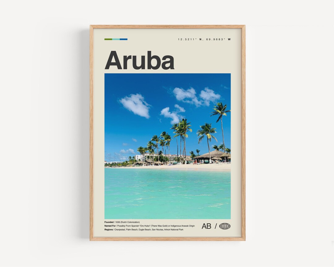Aruba Print Black and White No 2, Aruba Wall Art, Aruba Poster, Aruba ...