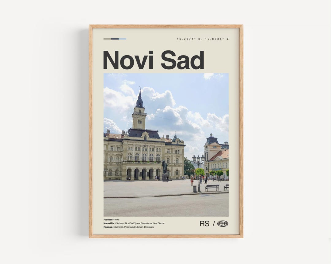 Novi Sad Print Black and White, Novi Sad Wall Art, Novi Sad Poster ...
