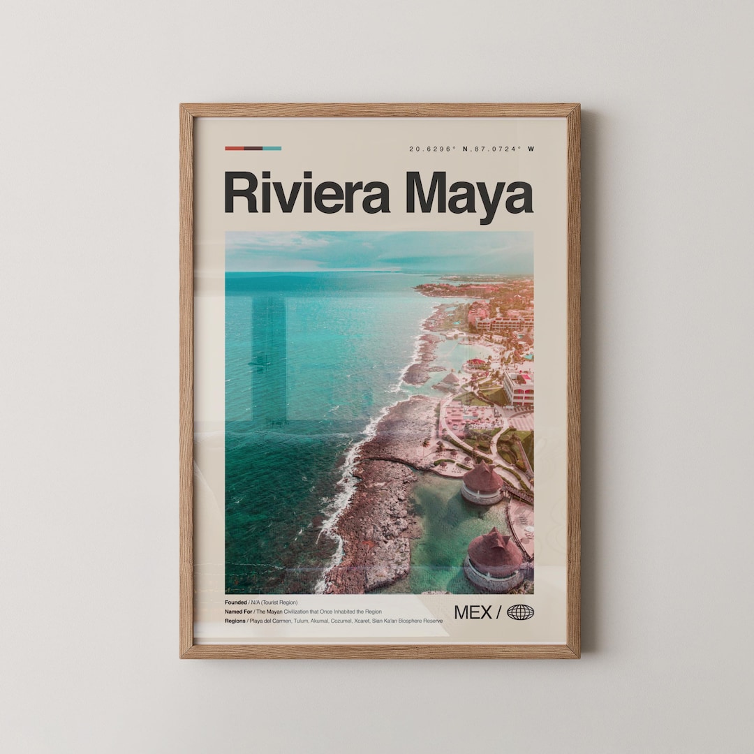 Riviera Maya Print Mexico, Riviera Maya Wall Art, Riviera Maya Poster ...