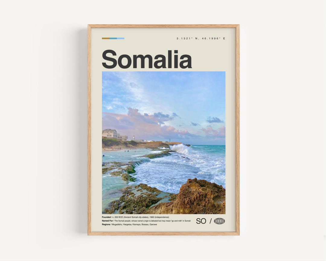 Somalia Print Black and White, Somalia Wall Art, Somalia Poster ...