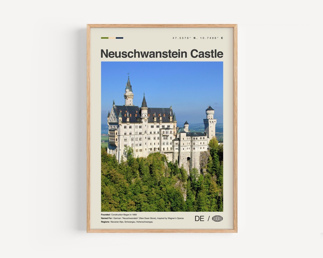 Neuschwanstein Castle Print Black and White, Neuschwanstein Castle Wall ...