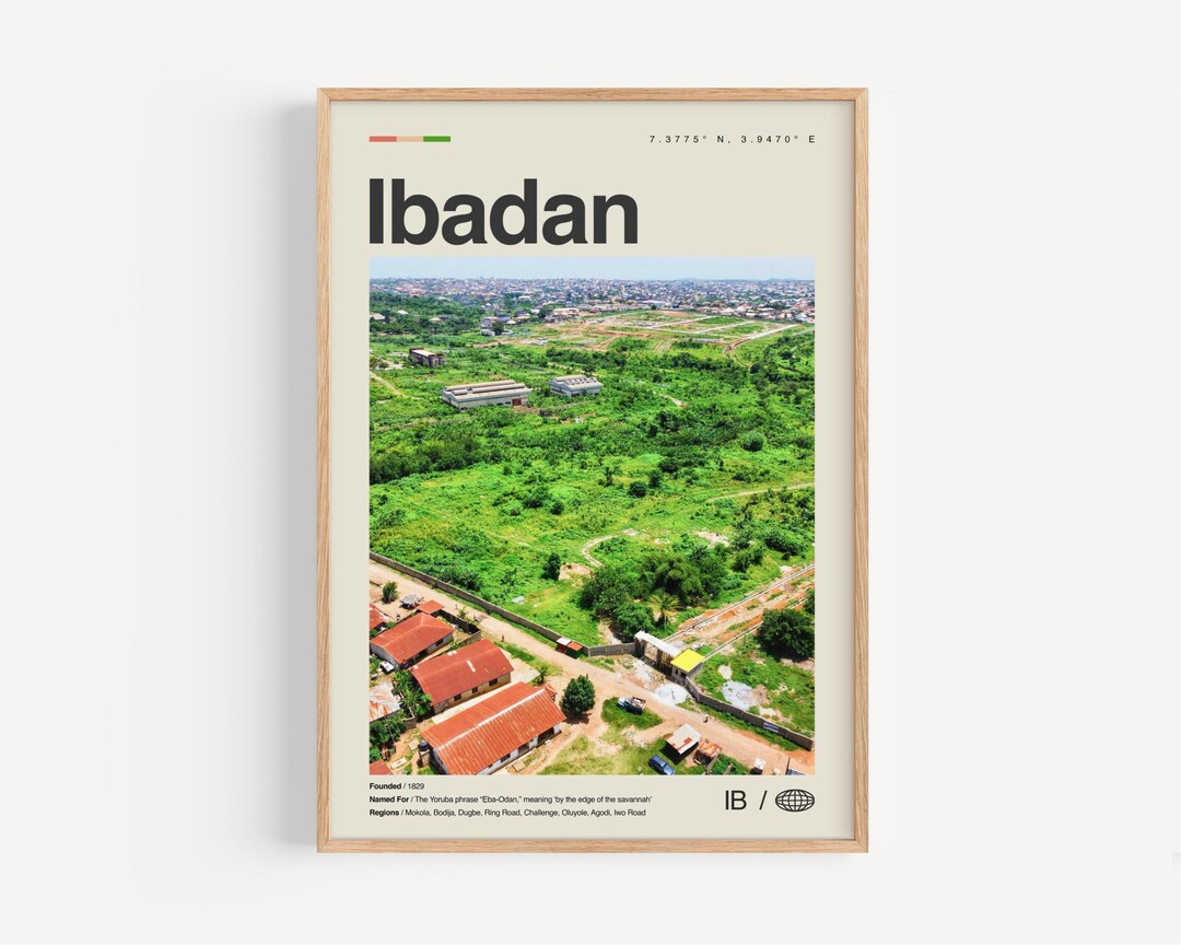 Ibadan Print Black and White, Ibadan Wall Art, Ibadan Poster, Ibadan ...