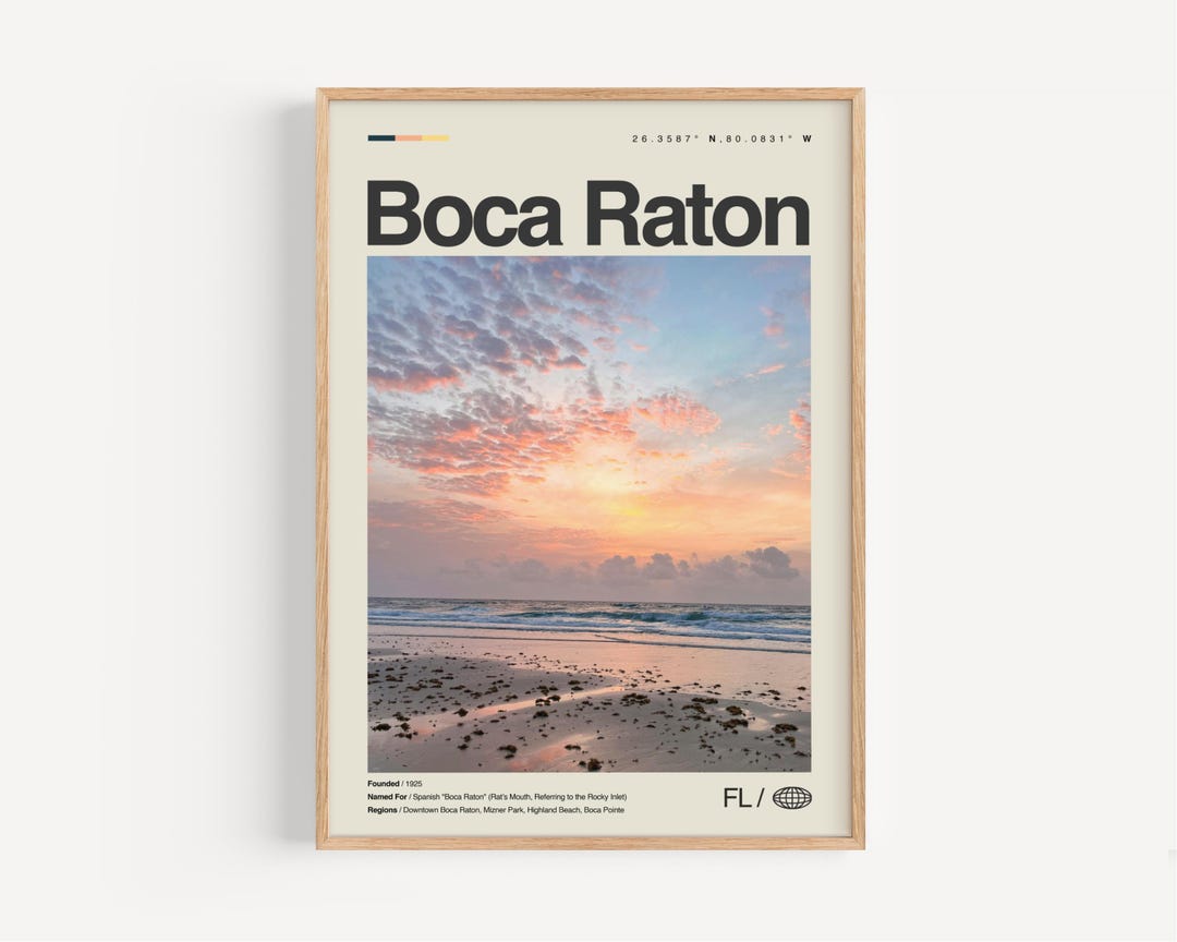 Boca Raton Print Florida, Boca Raton Wall Art, Boca Raton Poster, Boca ...