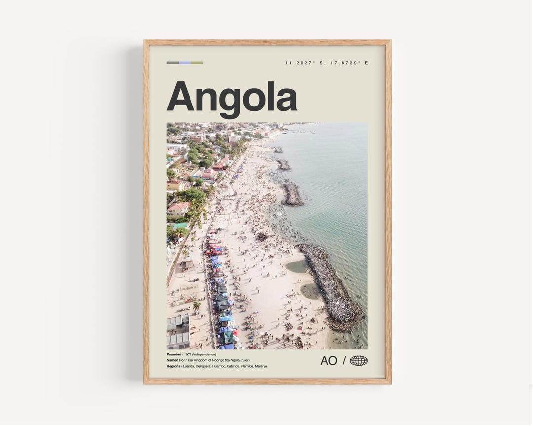 Angola Print Black and White, Angola Wall Art, Angola Poster, Angola ...