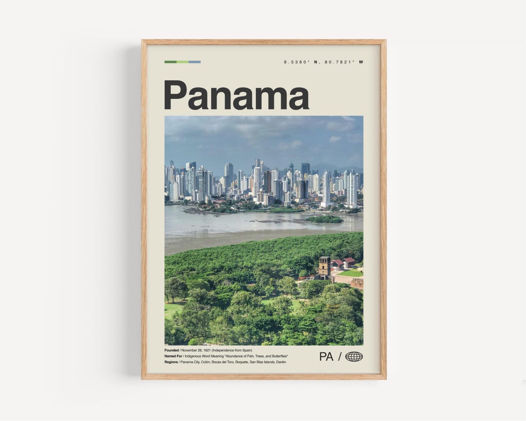 Panama Print Black and White No 2, Panama Wall Art, Panama Poster ...