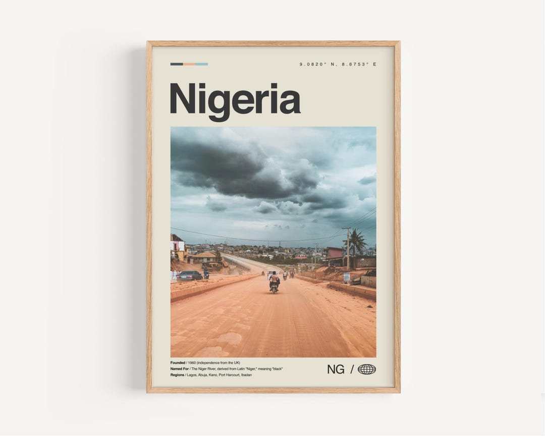 Nigeria Print Black and White No 3, Nigeria Wall Art, Nigeria Poster ...
