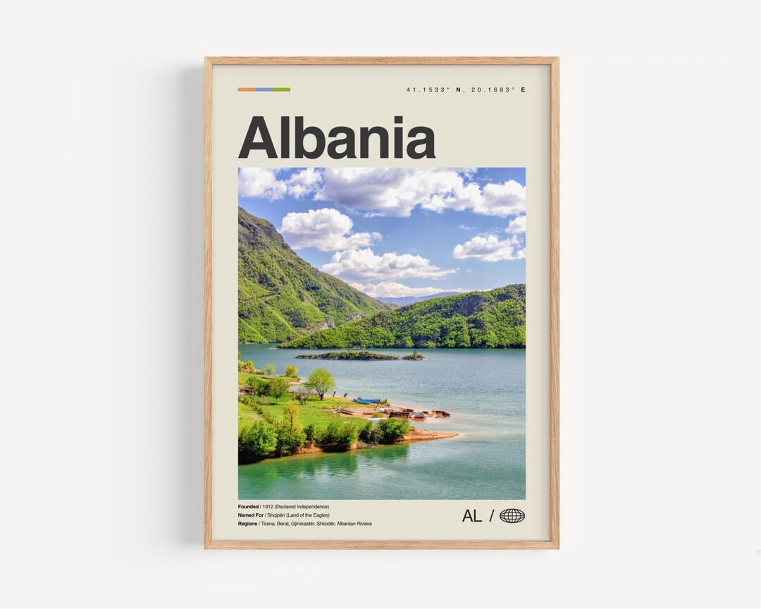 Albania Print Black and White No 1, Albania Wall Art, Albania Poster ...