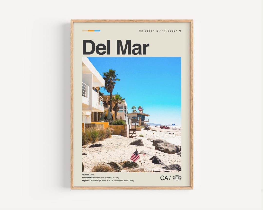 Del Mar Print California, Del Mar Wall Art, Del Mar Poster, Del Mar ...
