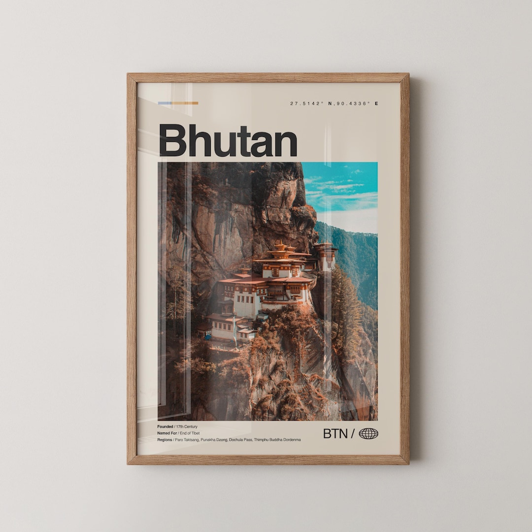 Bhutan Print Bhutan, Bhutan Wall Art, Bhutan Poster, Bhutan Photo ...