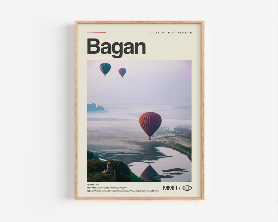 Bagan Print Myanmar, Bagan Wall Art, Bagan Poster, Bagan Photo, Ancient ...