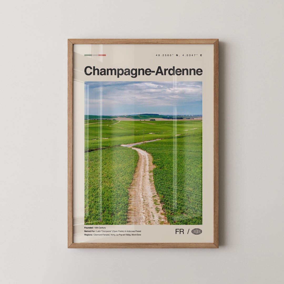 Champagne Ardenne Print, Champagne-ardenne Wall Art, Champagne-ardenne ...