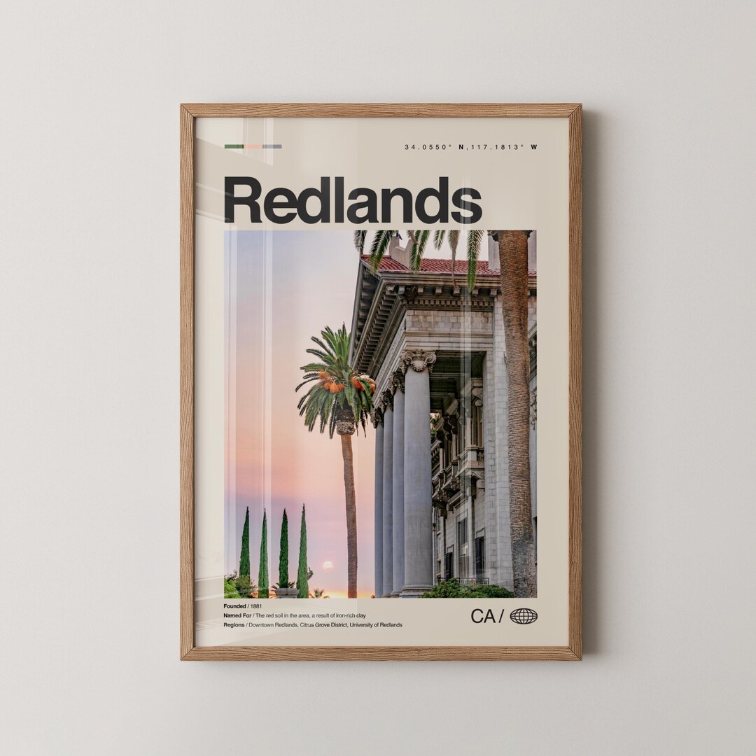 Redlands Print California, Redlands Wall Art, Redlands Poster, Redlands ...