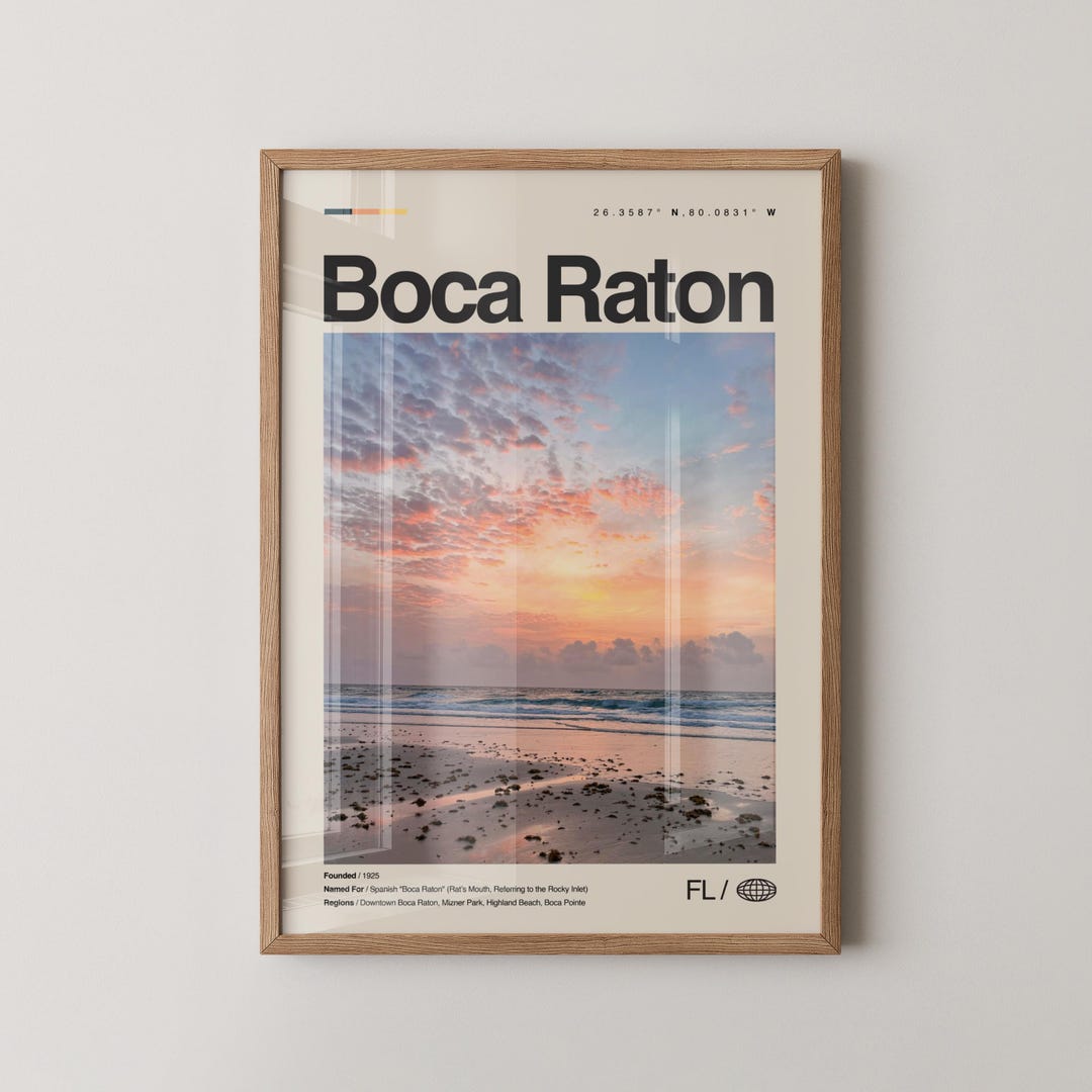 Boca Raton Print Florida, Boca Raton Wall Art, Boca Raton Poster, Boca ...