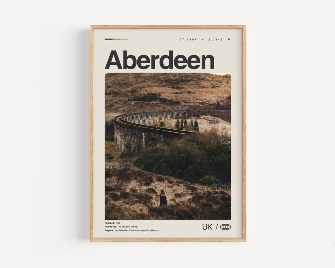 Aberdeen Print Black and White Scotland, Aberdeen Wall Art, Aberdeen ...