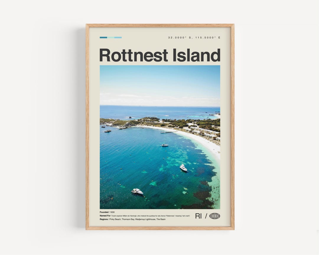 Rottnest Island Print Black and White, Rottnest Island Wall Art ...