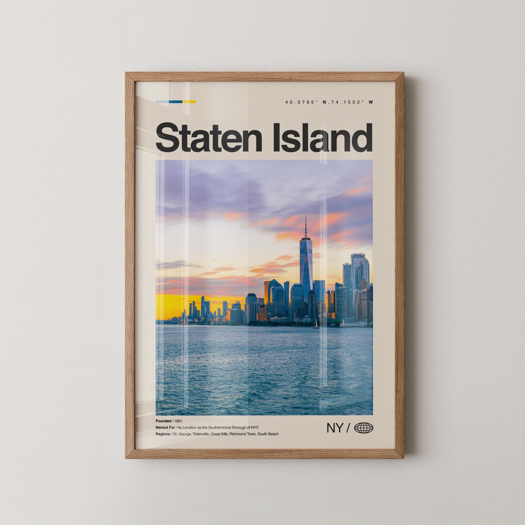 Staten Island Print New York, Staten Island Wall Art, Staten Island ...