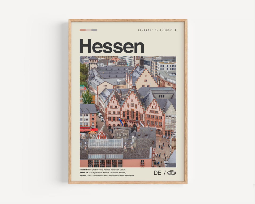 Hessen Print Black and White, Hessen Wall Art, Hessen Poster, Hessen ...