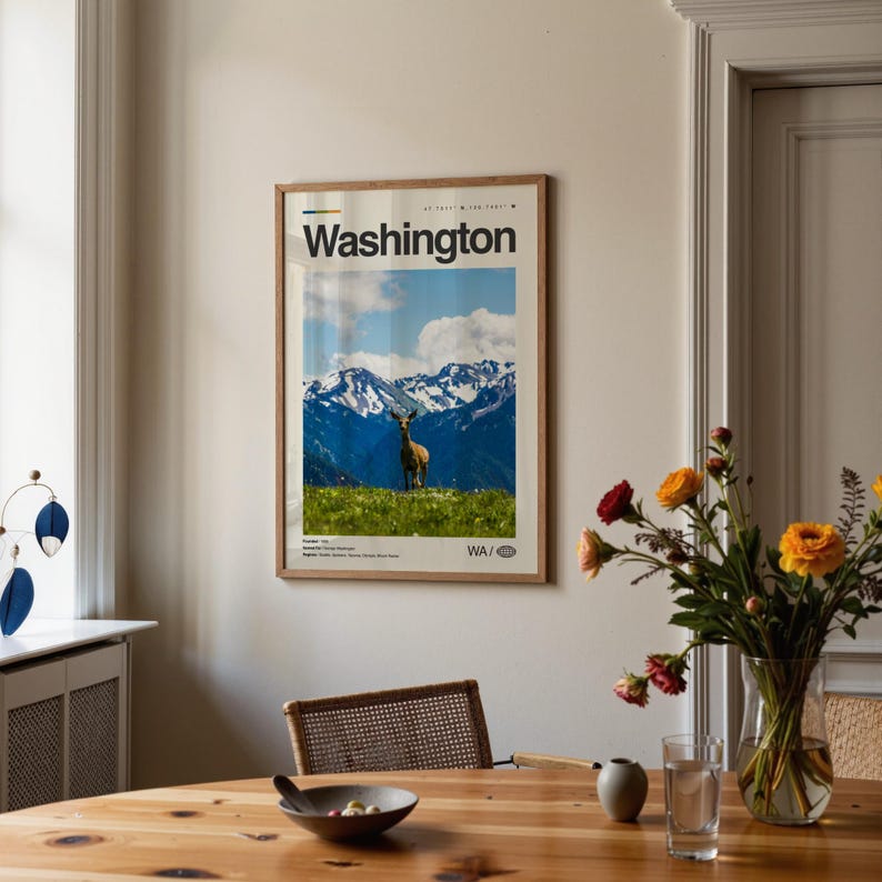 Washington State Print, Real Photo Travel Art, Washington State Poster ...