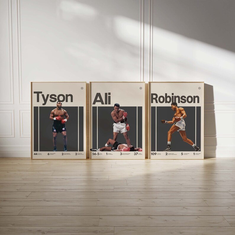 Mike Tyson Inspired Poster Boxing Art Print Mid-century - Etsy