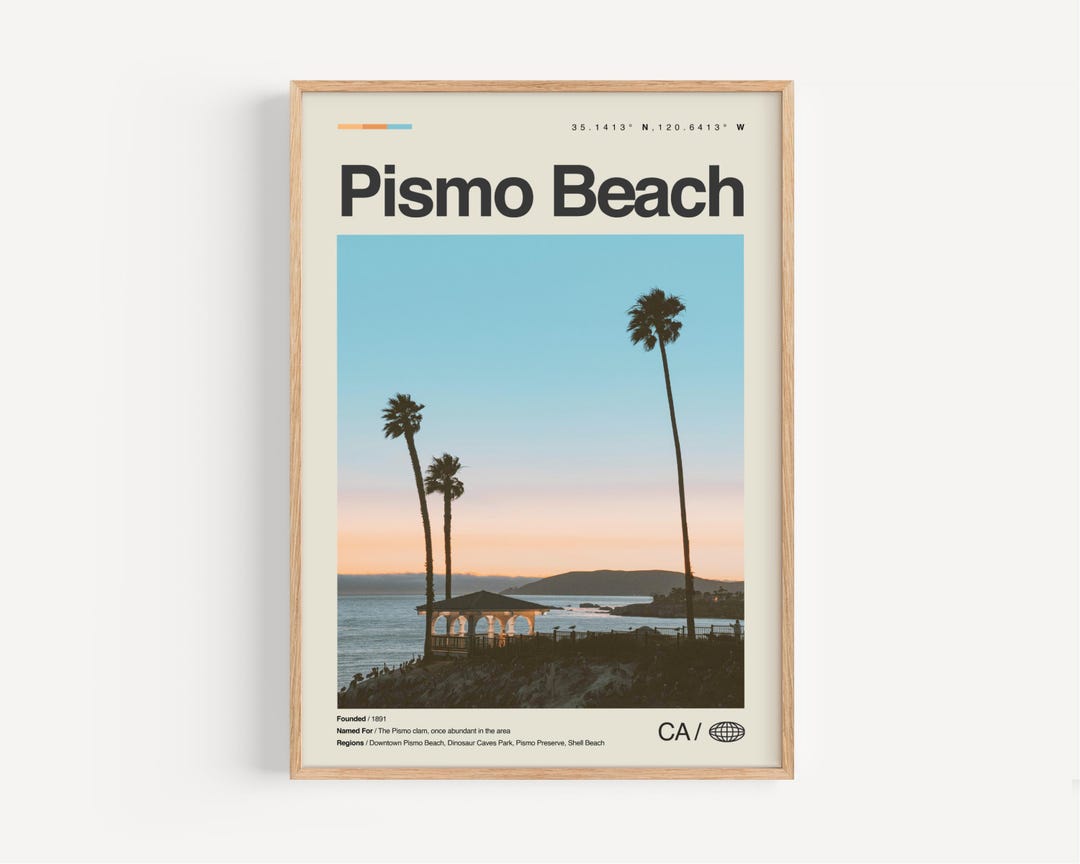 Pismo Beach Print California, Pismo Beach Wall Art, Pismo Beach Poster ...