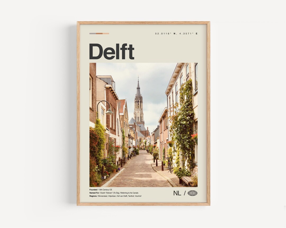 Delft Print Black and White, Delft Wall Art, Delft Poster, Delft Photo ...