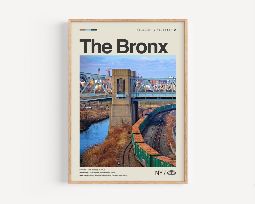 The Bronx Print New York, the Bronx Wall Art, the Bronx Poster, the ...