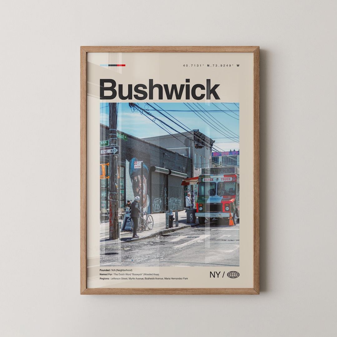 Bushwick Print New York, Bushwick Wall Art, Bushwick Poster, Bushwick ...