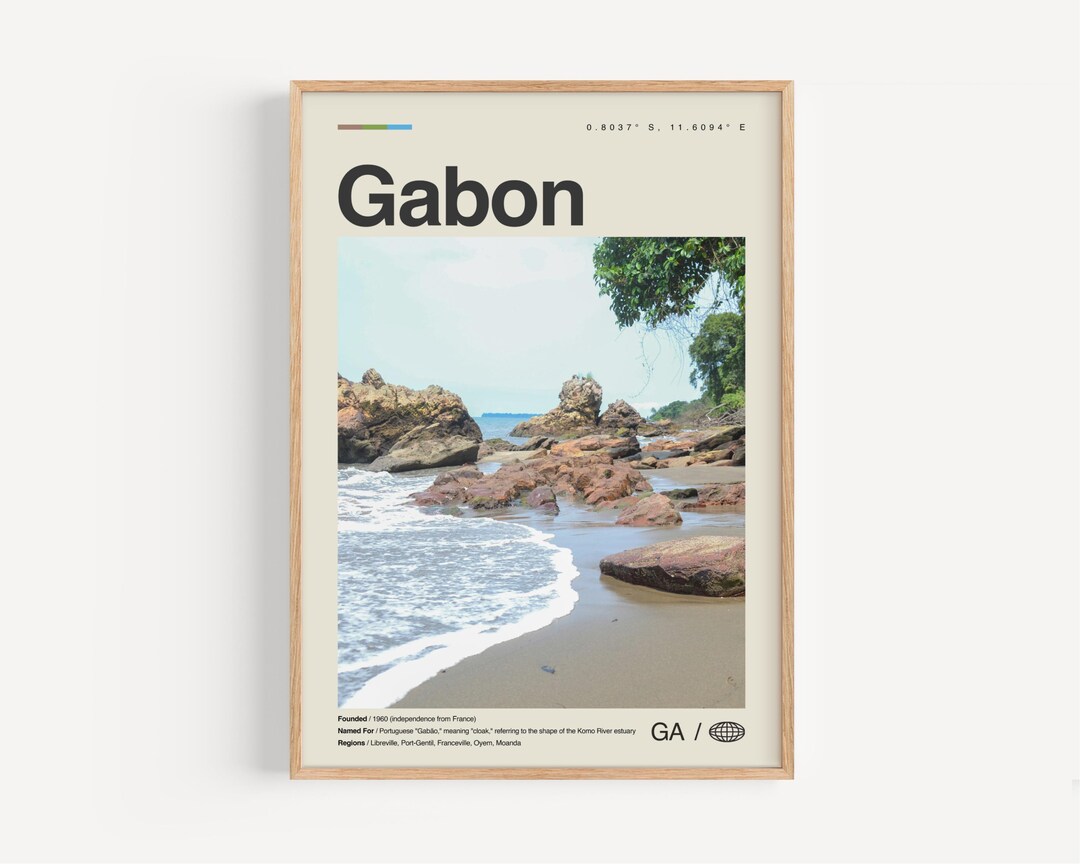 Gabon Print Black and White, Gabon Wall Art, Gabon Poster, Gabon Photo ...