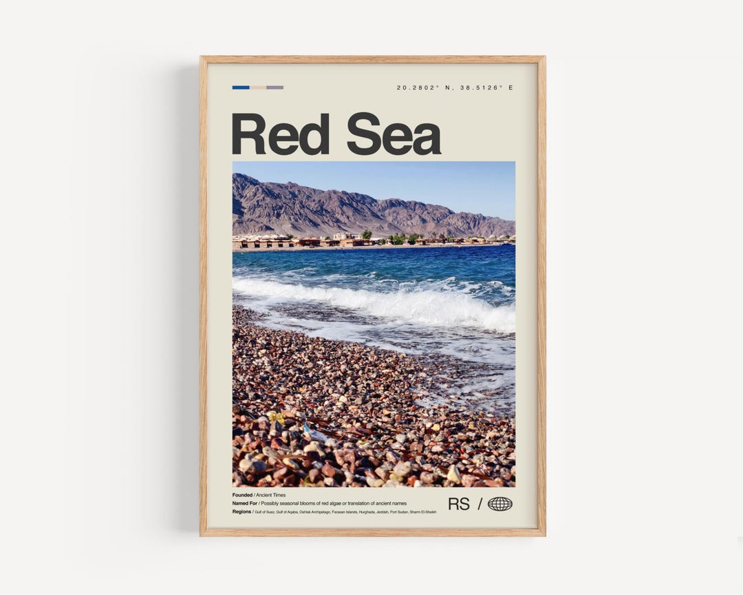 Red Sea Print Black and White, Red Sea Wall Art, Red Sea Poster, Red ...