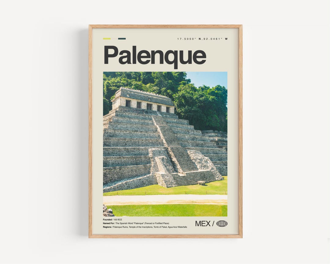 Palenque Print Mexico, Palenque Wall Art, Palenque Poster, Palenque ...