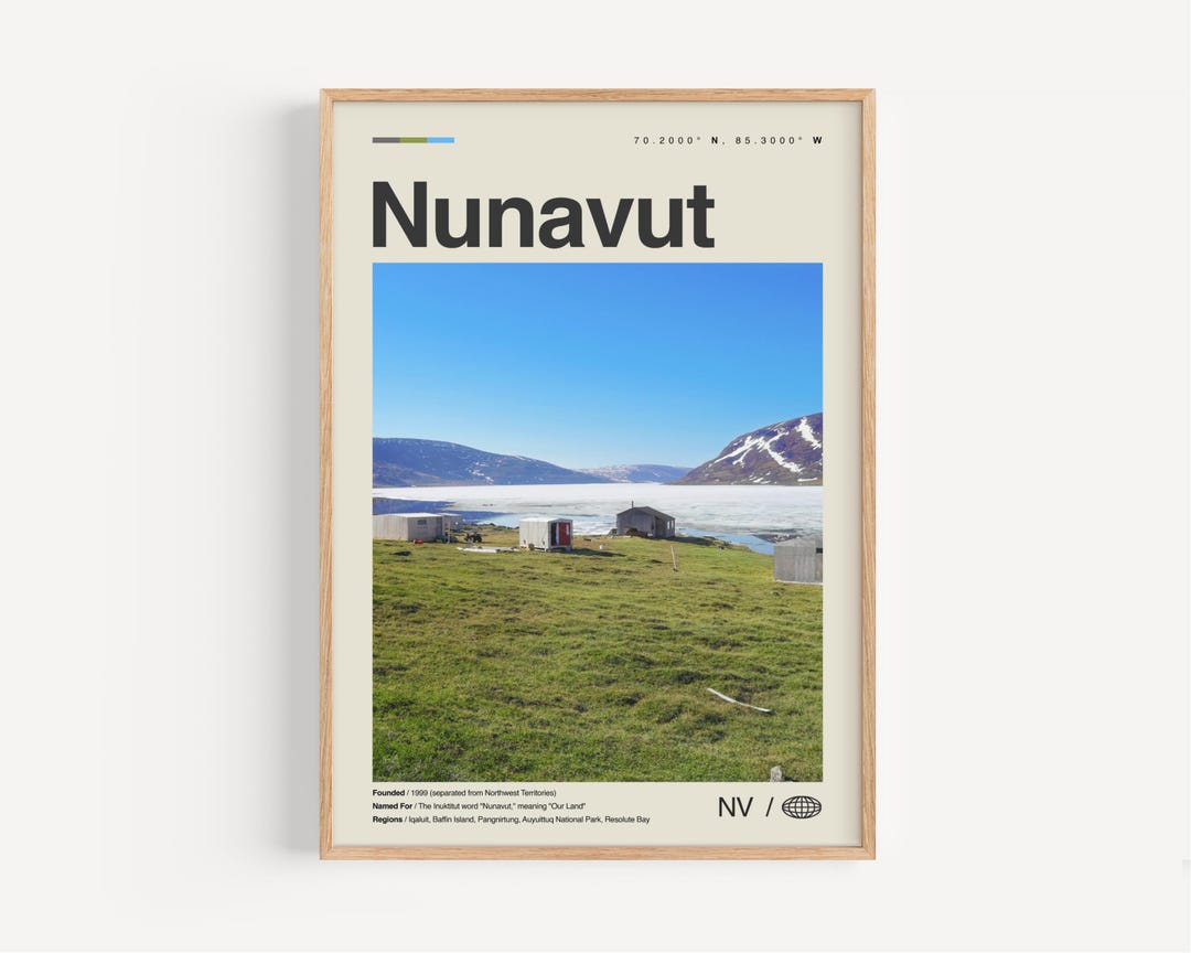 Nunavut Print Black and White, Nunavut Wall Art, Nunavut Poster ...